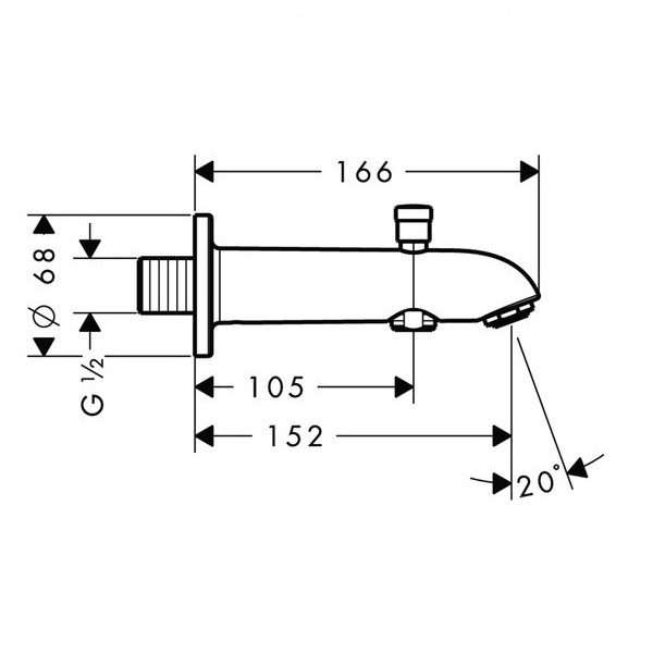 Излив для ванны Hansgrohe E/S (13423000) - купить в Киеве и Украине ...