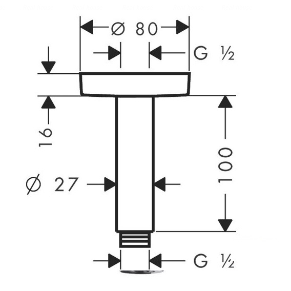 Кронштейн потолочный Hansgrohe S 100 (27393000) - купить в Киеве и ...